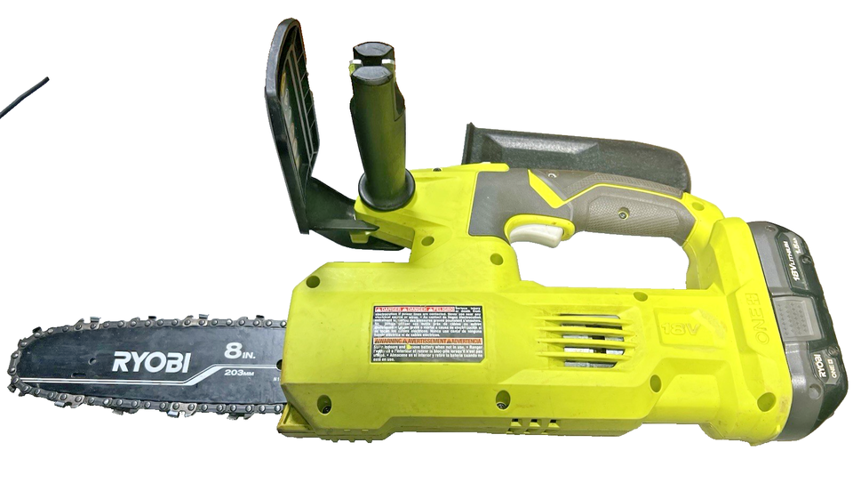 Ryobi 8 in. Battery Compact Pruning Mini Chainsaw and Pruner with 1.5 ...