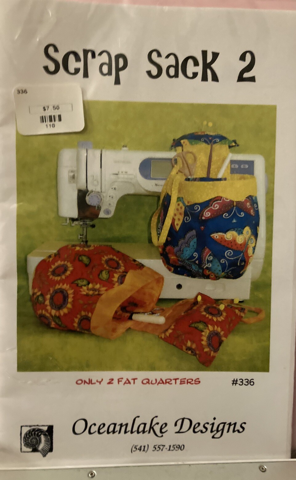 Oceanlake Designs SCRAP SACK 2 pin cushion, bag for scissors, scraps 2 ...