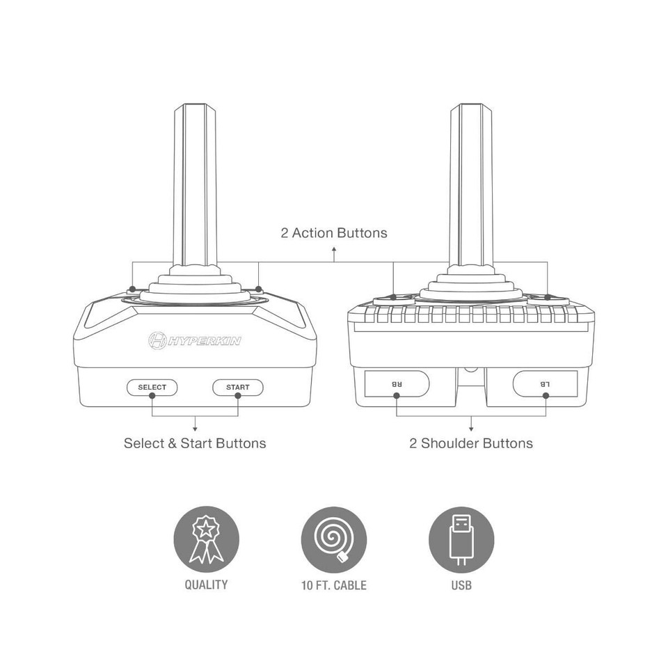 Hyperkin "Trooper 2" Atari 2600 Style Premium USB Controller for PC ...