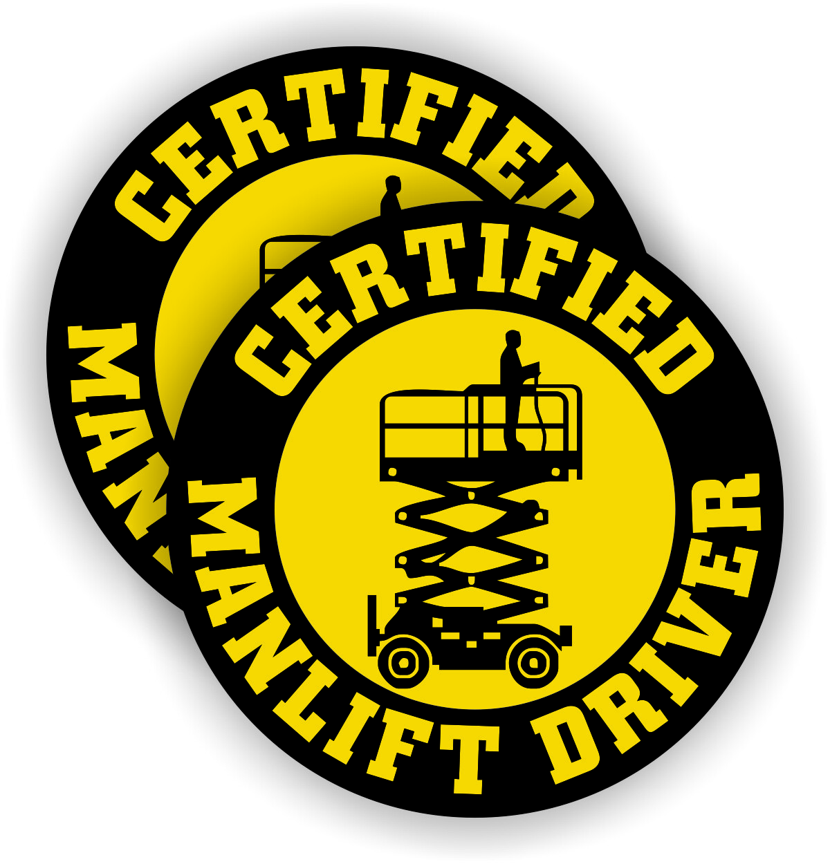 pair Manlift Driver Hard Hat Stickers | Safety Helmet Decals Funny ...