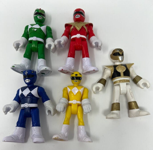 Imaginext Power Rangers Green Yellow Red Blue Gold Action Figures Lot ...