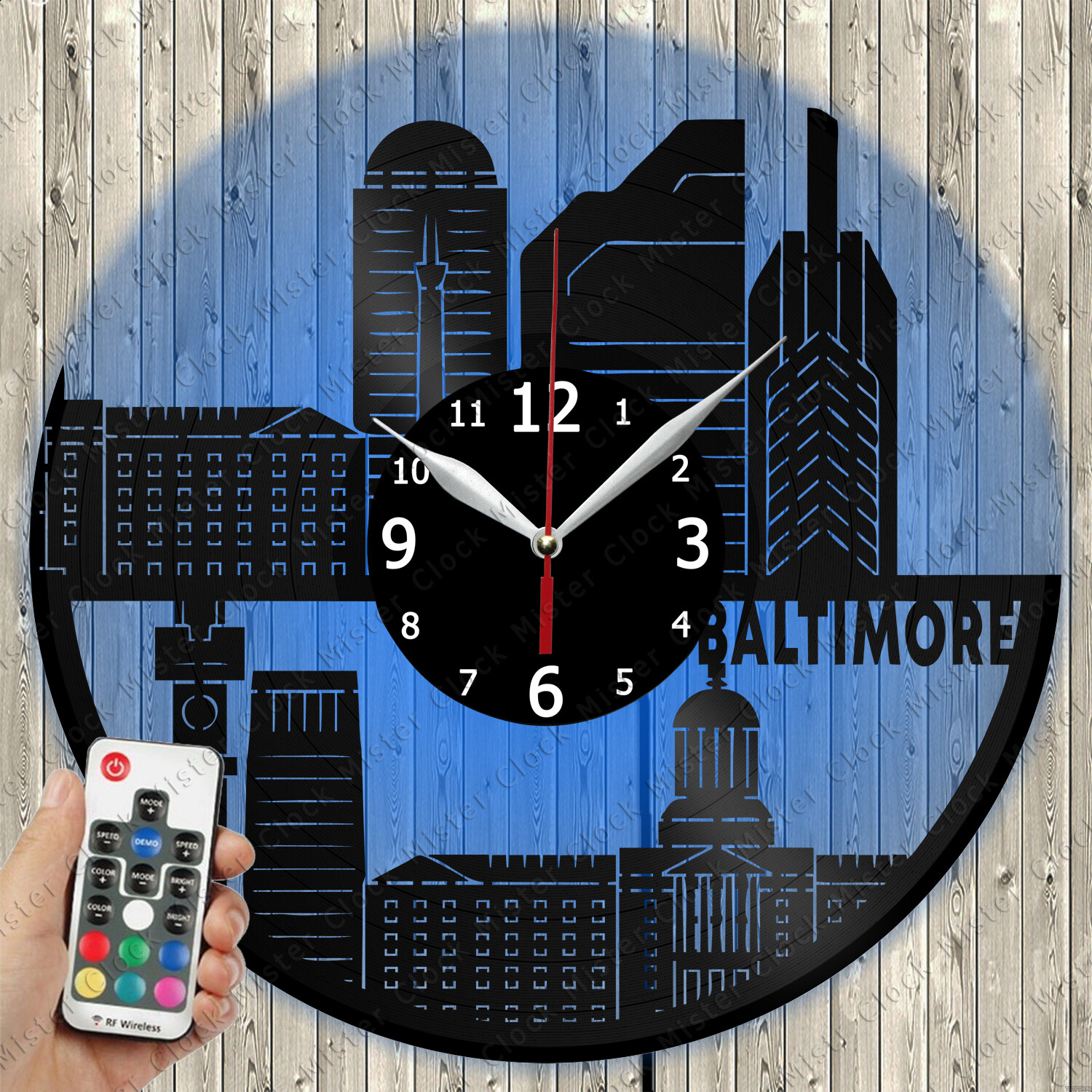 LED Clock Baltimore LED Light Vinyl Record Wall Clock LED Wall Clock ...