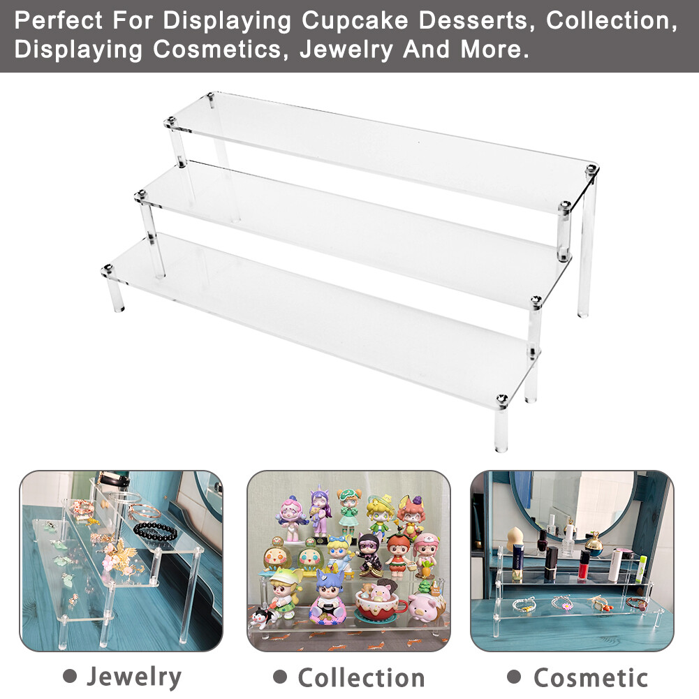 Tabletop Stand Clear Acrylic Staircase Display Riser For Jewelry ...