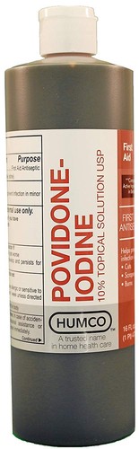 Humco Povidone Iodine 10% Topical Solution Antiseptic For Minor Cuts 16 ...