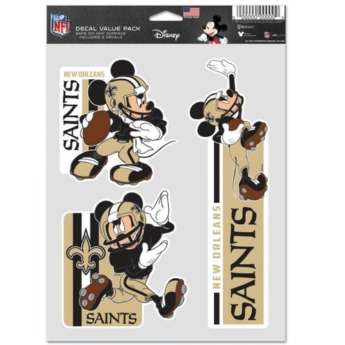 NEW ORLEANS SAINTS MICKEY MOUSE 3 PIECE MULTI-USE DECALS DISNEY NFL ...