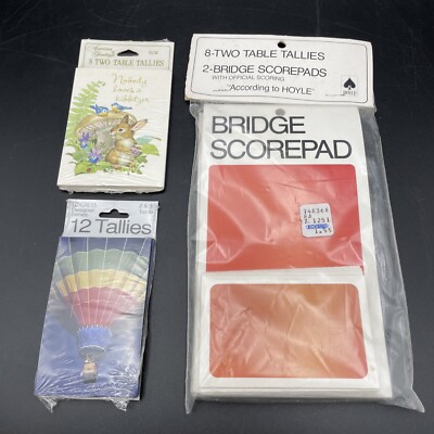 Vintage Tally Cards Bridge Tallies 2 & 3 Table & Scorepads New ...