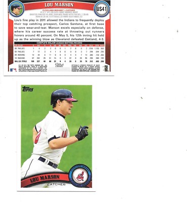 Lou Marson 2011 Topps Update Series Baseball Card #US41 BOGO FREE ...