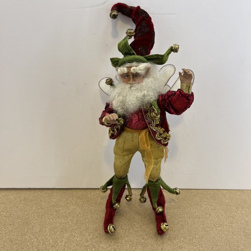 MARK ROBERTS CHRISTMAS JESTER SANTA FAIRY ELF with JINGLE BELLS 12 ...