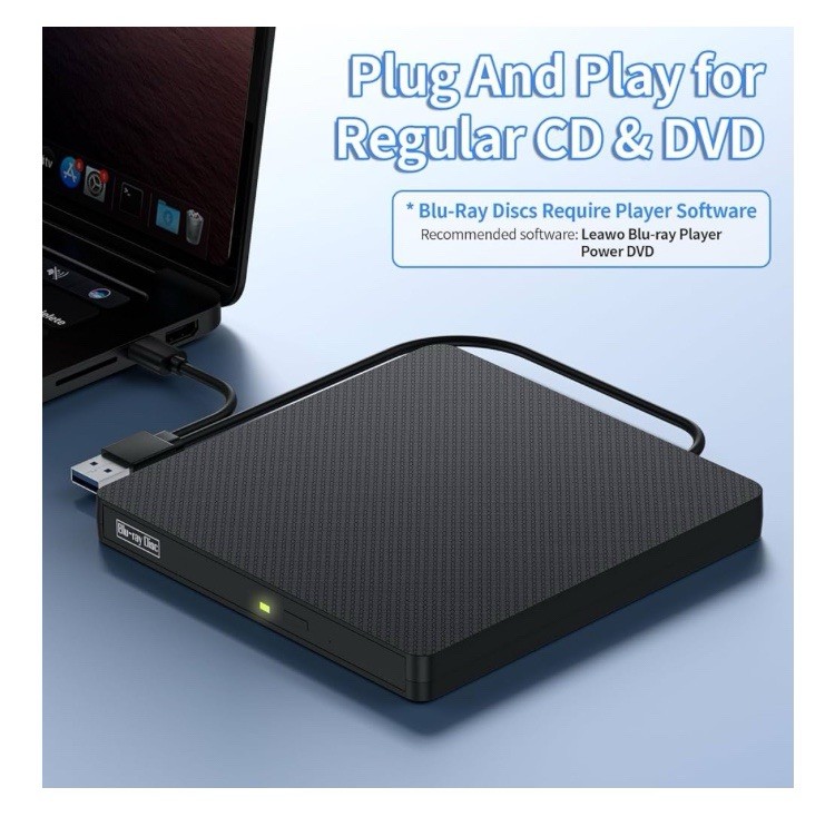 External Bluray Drive USB 3.0 Portable Blu-ray Reader 3D CD/DVD Burner ...