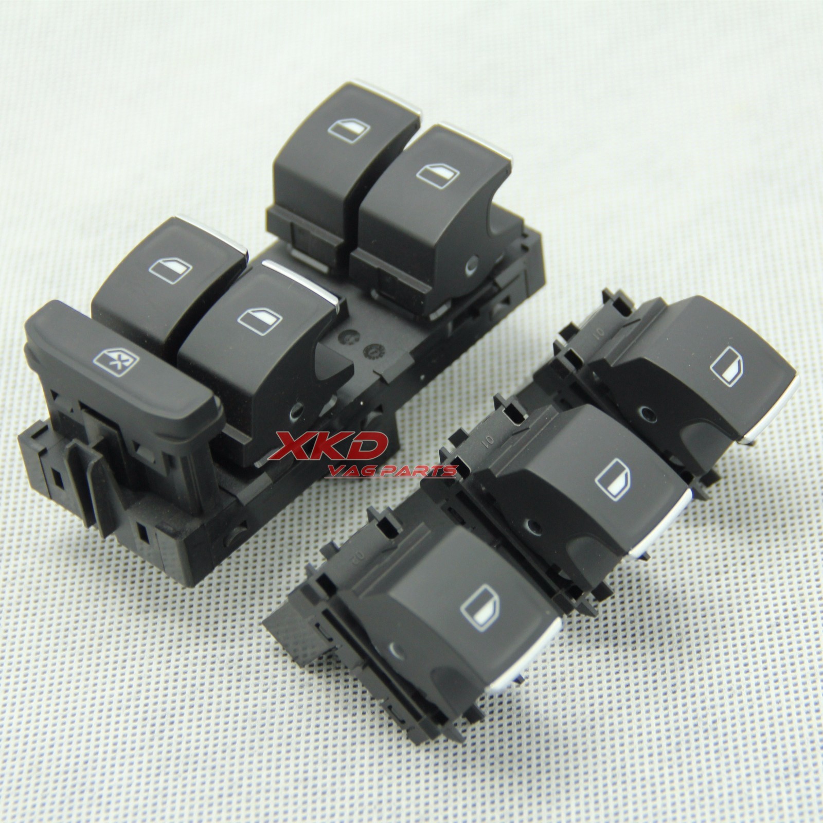 Chrome Glass Lifter Window Regulator Switch Kit For VW Golf MK7 2015 ...