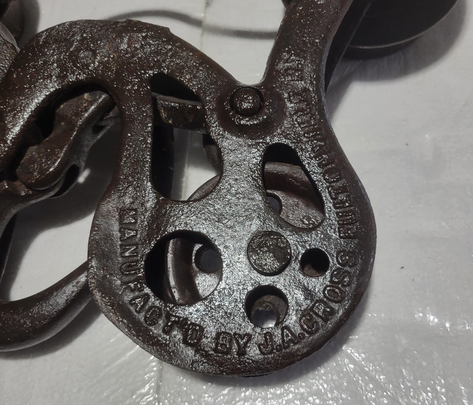 Vintage Cast Iron JA Cross DBL Beam Hay Trolley Barn Pulley Tool ( Pat ...