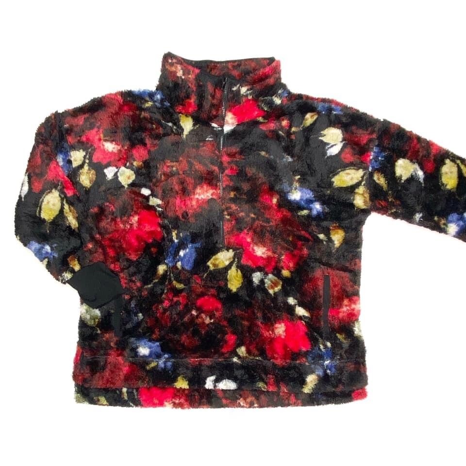 NWT LuLaRoe Nancy Half Zip Cozy Pullover 2 Extra Large Black Floral | eBay