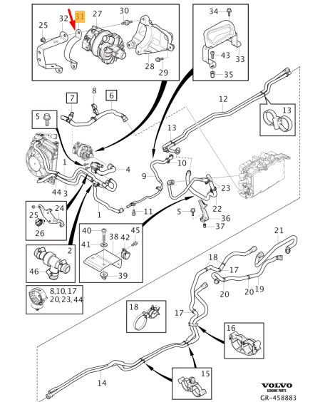 VOLVO XC90 MK2 Water Pump Brace 31368284 NEW GENUINE | eBay UK