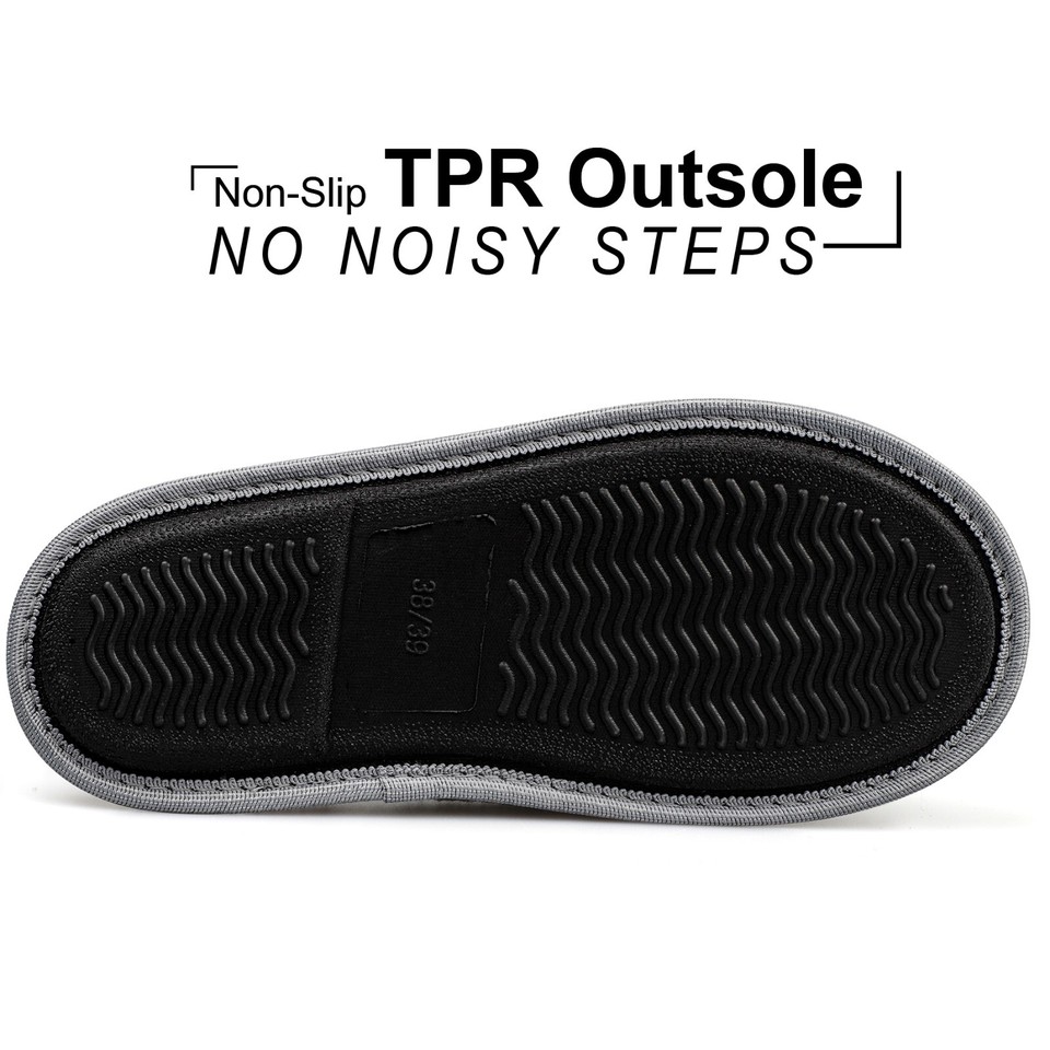 Mens Memory Foam Indoor Slippers Faux Fur Lined Slip On Anti Slip House ...