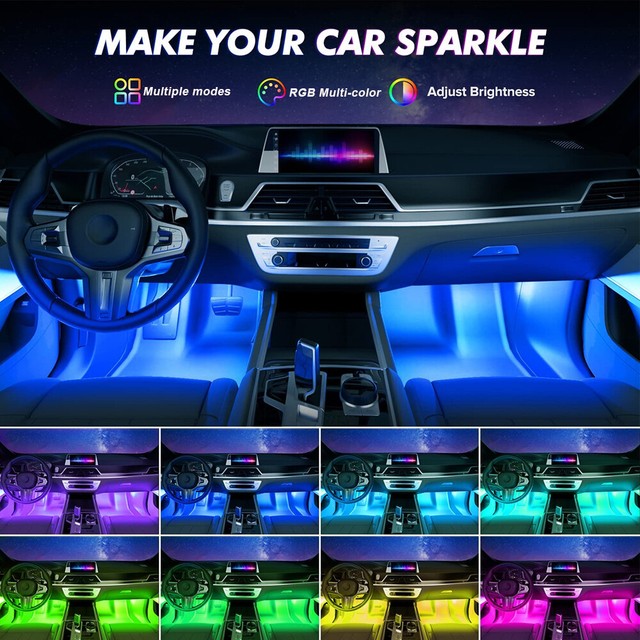 9led Glow RGB Color LED Interior Footwell Floor Seats Inside Light ...