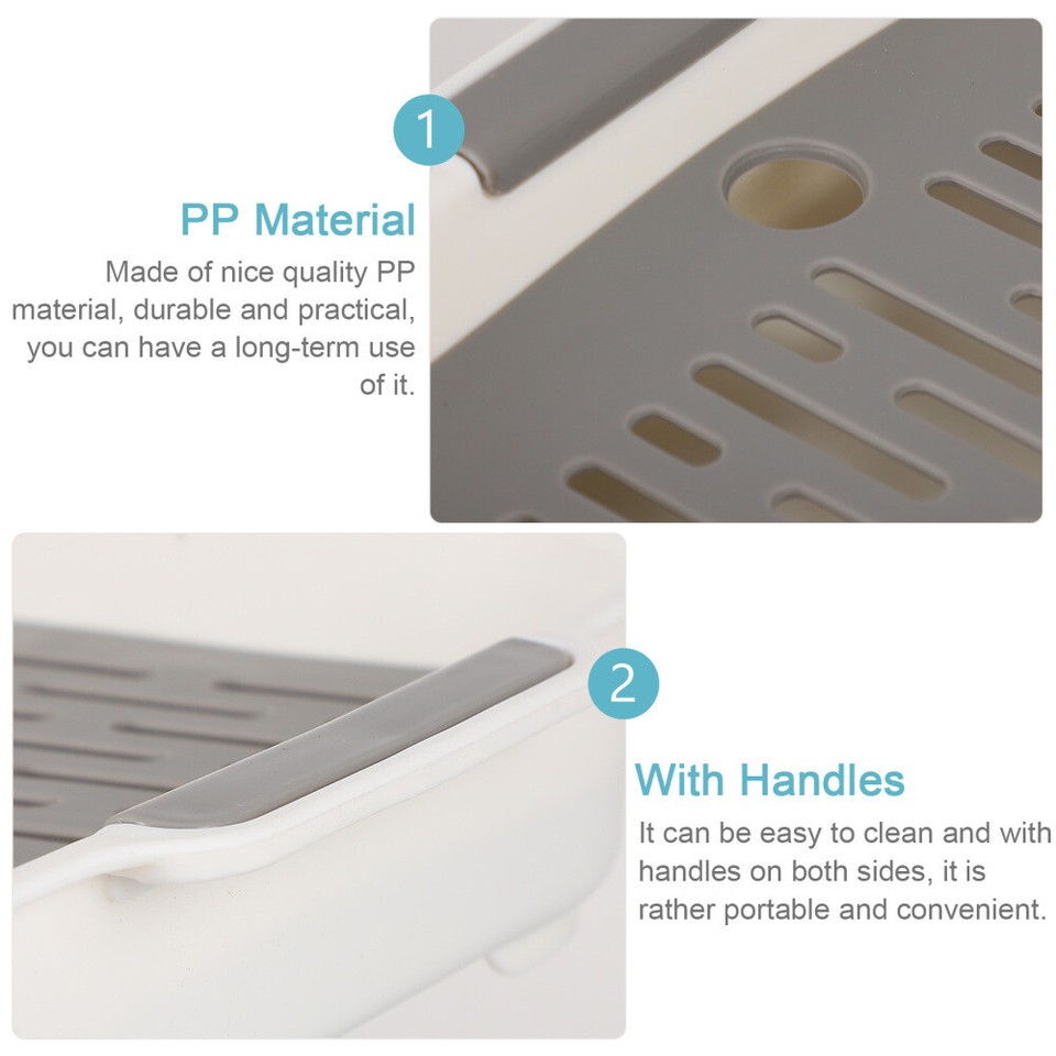 Clear Dish Drainer Tray Sink Drying Rack Stand Caddy Cup Glasses | eBay