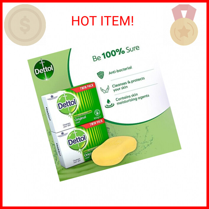 Dettol Anti Bacterial Original Soap 100g Twin Pack Dermatologically ...