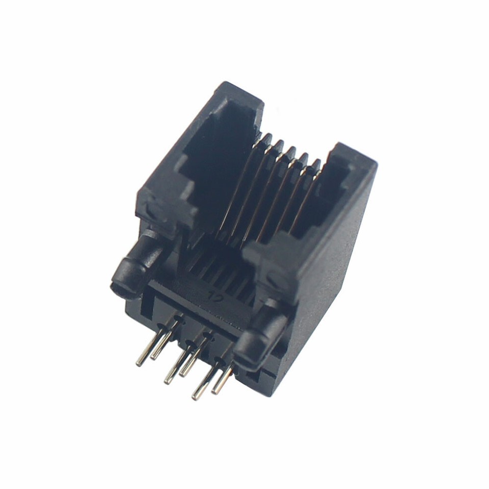 10Pcs RJ11 6P6C 6 Pin Telephone Right Angle Board Jack Socket Female ...