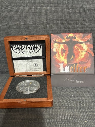 2021 Niue $5 Angels and Demons Lucifer 2 oz Antiqued Silver Coin 11/500 ...