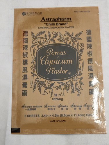 10 Sheets Astrapharm Chilli BRAND Capsicum Plaster 3.4 X 4.5 in for ...