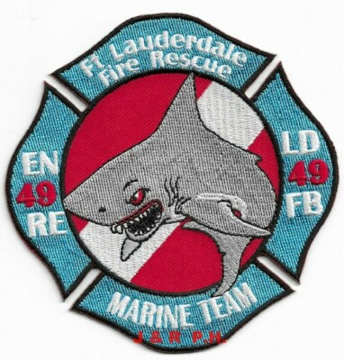 Fort Lauderdale Station-49, FL "Marine Team" new style (4" x 4") fire ...