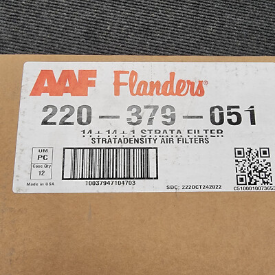 12-Pack AAF Flanders 14" x 14" x 1" Strata Filter | 220-379-051 | eBay