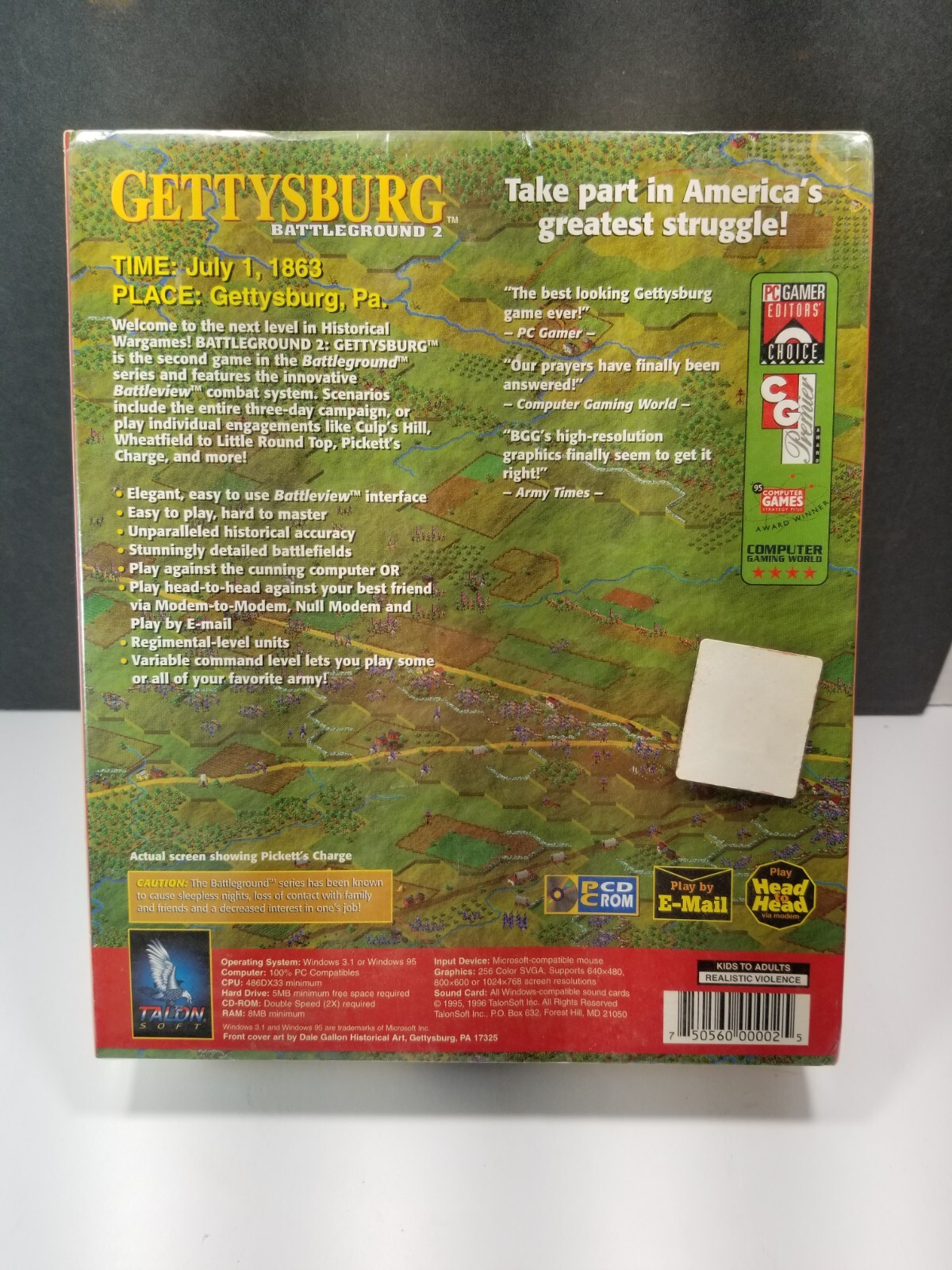 Battleground 2: Gettysburg PC CD American Civil War Strategy Game ...