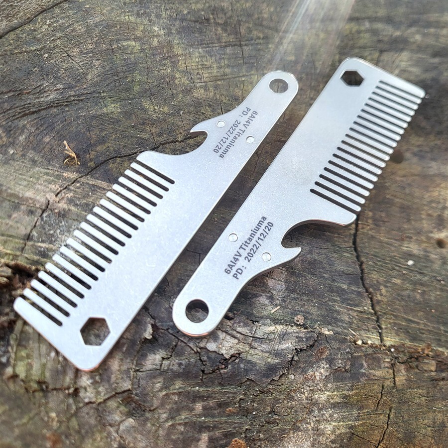 EDC Titanium Alloy Multifunction Tool Men Comb Hair And Beard Pocket ...