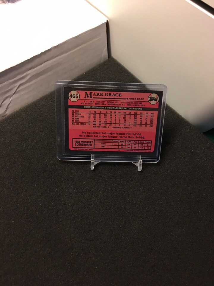 Mark Grace All Star Rookie 1989 Topps card 465 Chicago Cubs | eBay