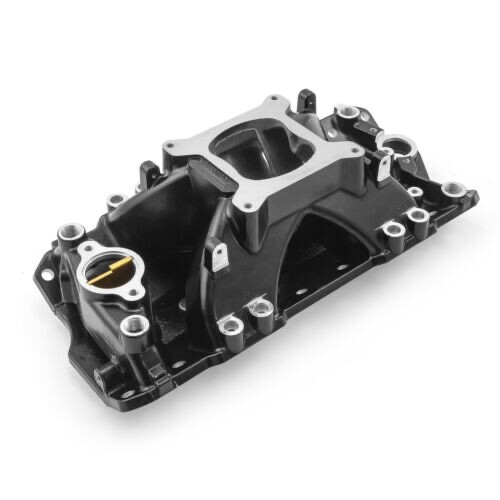SBC 1957-95 327 350 383 EFI Fuel Injection Port HiRise Black Intake ...