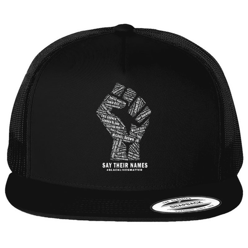 Black Lives Matter #BLM Logo Printed on Black Hat Flat Bill Yupoong ...