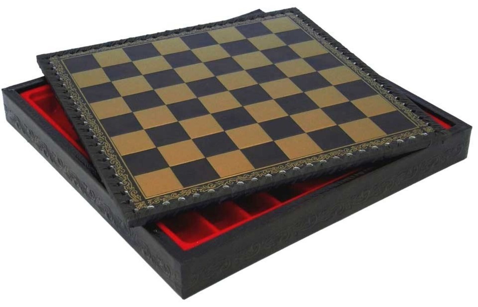 Arabic Metal Chess Set, Leatherette Board Box 48Cm, Made In Italy ...