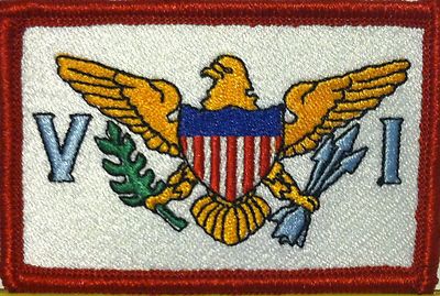 US VIRGIN ISLANDS Flag Embroidered Iron-On Patch Shoulder Emblem Red ...