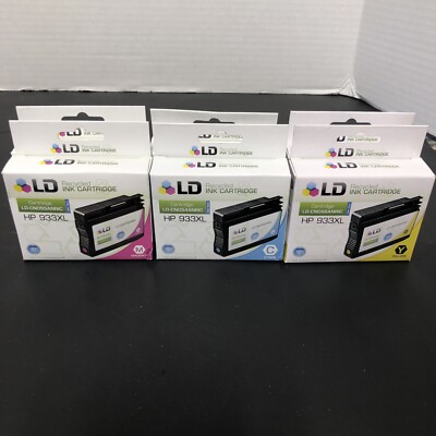 EXPIRED! LD RECYCLED INK CARTRIDGES LOT OF 6 Magenta, Cyan, Yellow HP ...