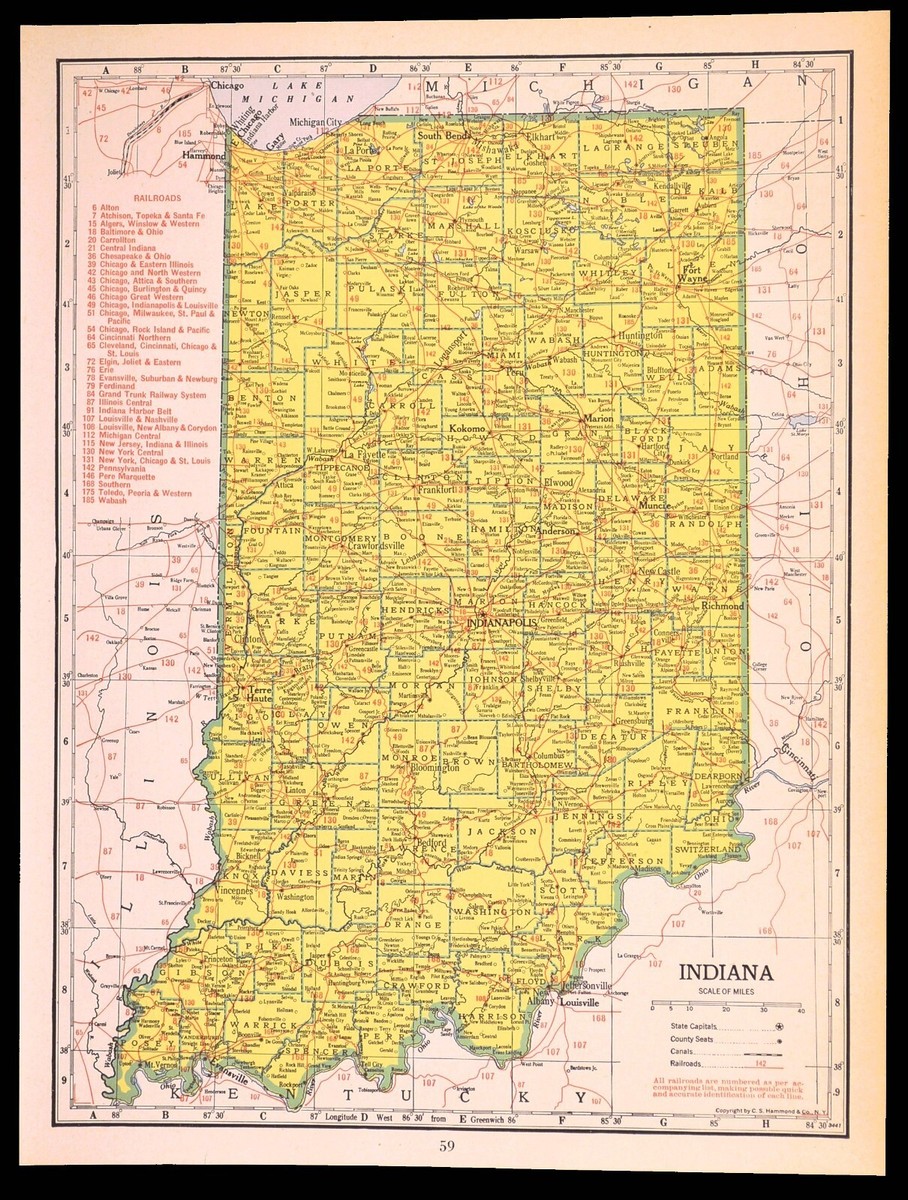 Map Of Northern Indiana And Michigan Southern Antique Maps Of Indiana