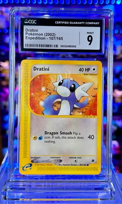 Dratini 107/165 Non-Holo CGC 9 Expedition Base Set Graded Pokemon Card ...