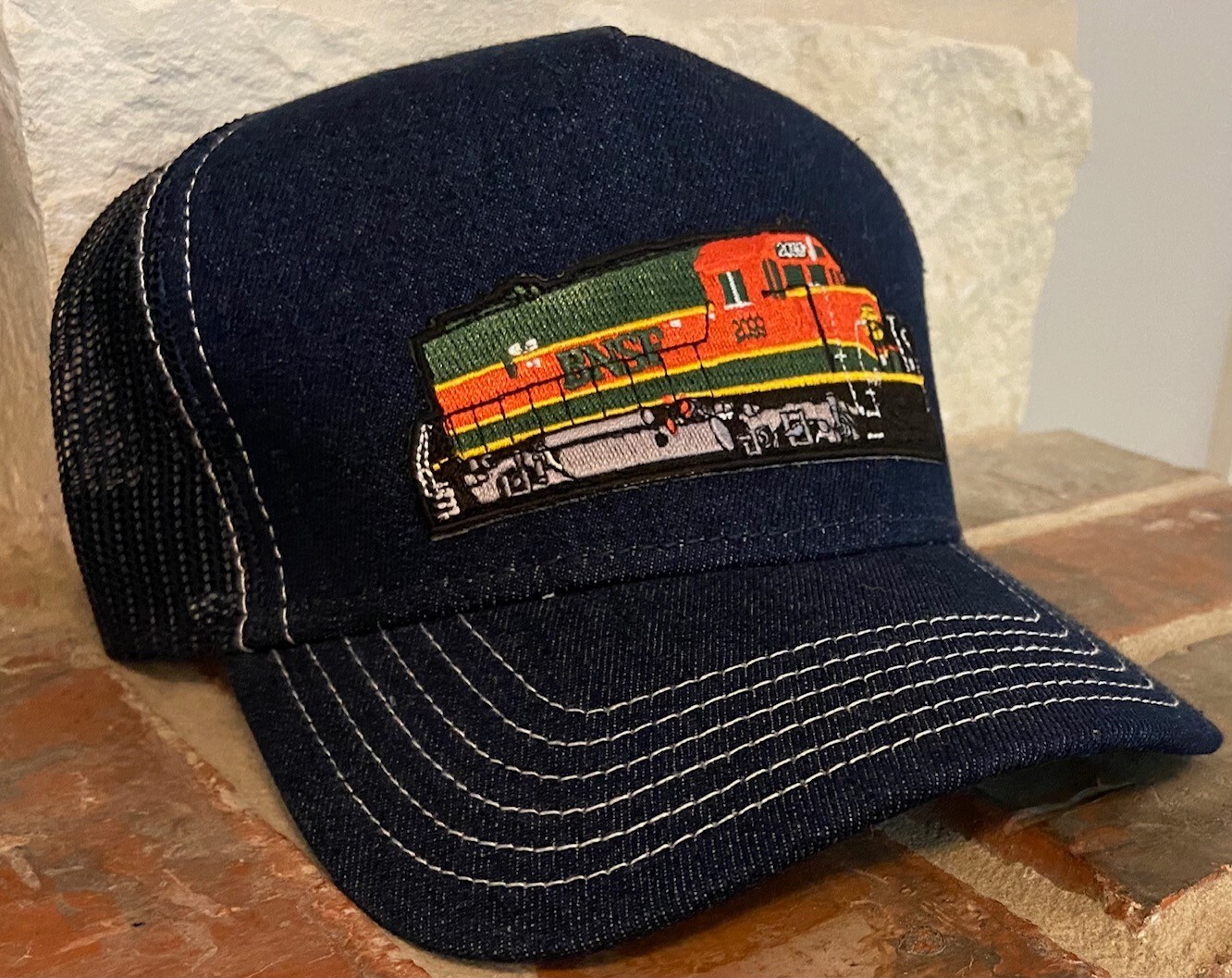 Cap/Hat (Denim w mesh) BURLINGTON NORTHERN SANTA FE LOCOMOTIVE (BNSF ...