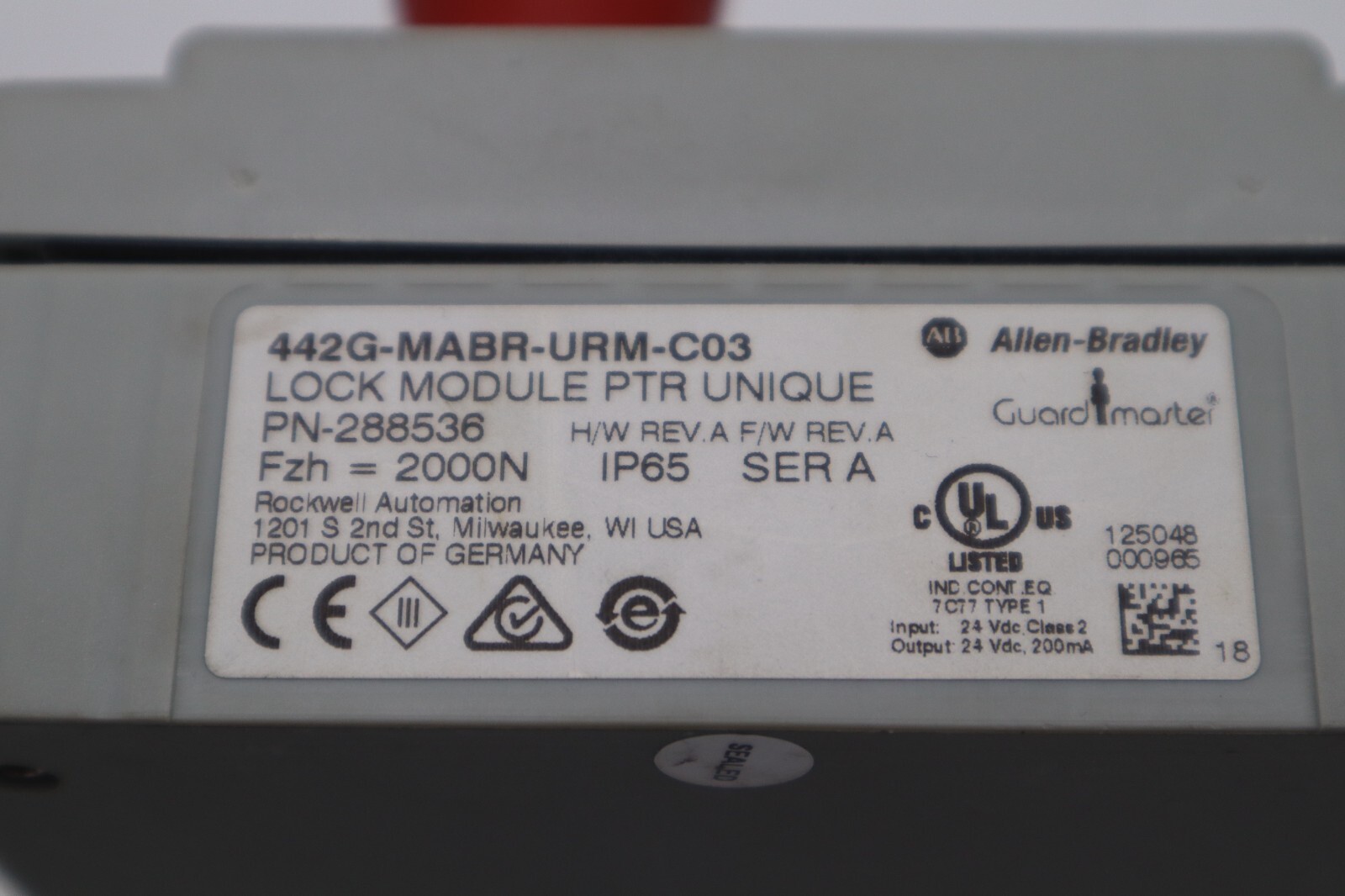 Allen-Bradley Guardmaster 442G 5-24VDC Solenoid Interlock Switch for ...