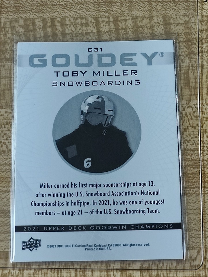 Toby Miller 2021 Upper Deck Goodwin Champions Goudey Platinum Chrome # ...