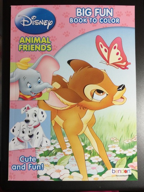 Disney Animal Friends Coloring Book Happy Day Dumbo White Kitty Cover ...