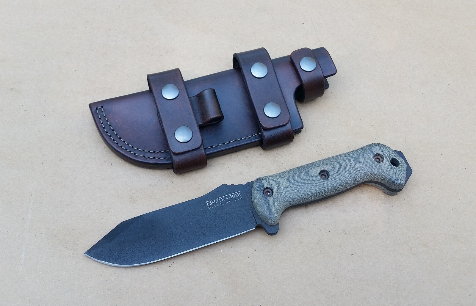 KA BAR BECKER BK10 CREWMAN CUSTOM LEATHER SHEATH (SHEATH ONLY) READ ...