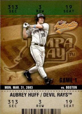2003 Fleer Authentix Aubrey Huff 88 Tampa Bay Devil Rays | eBay