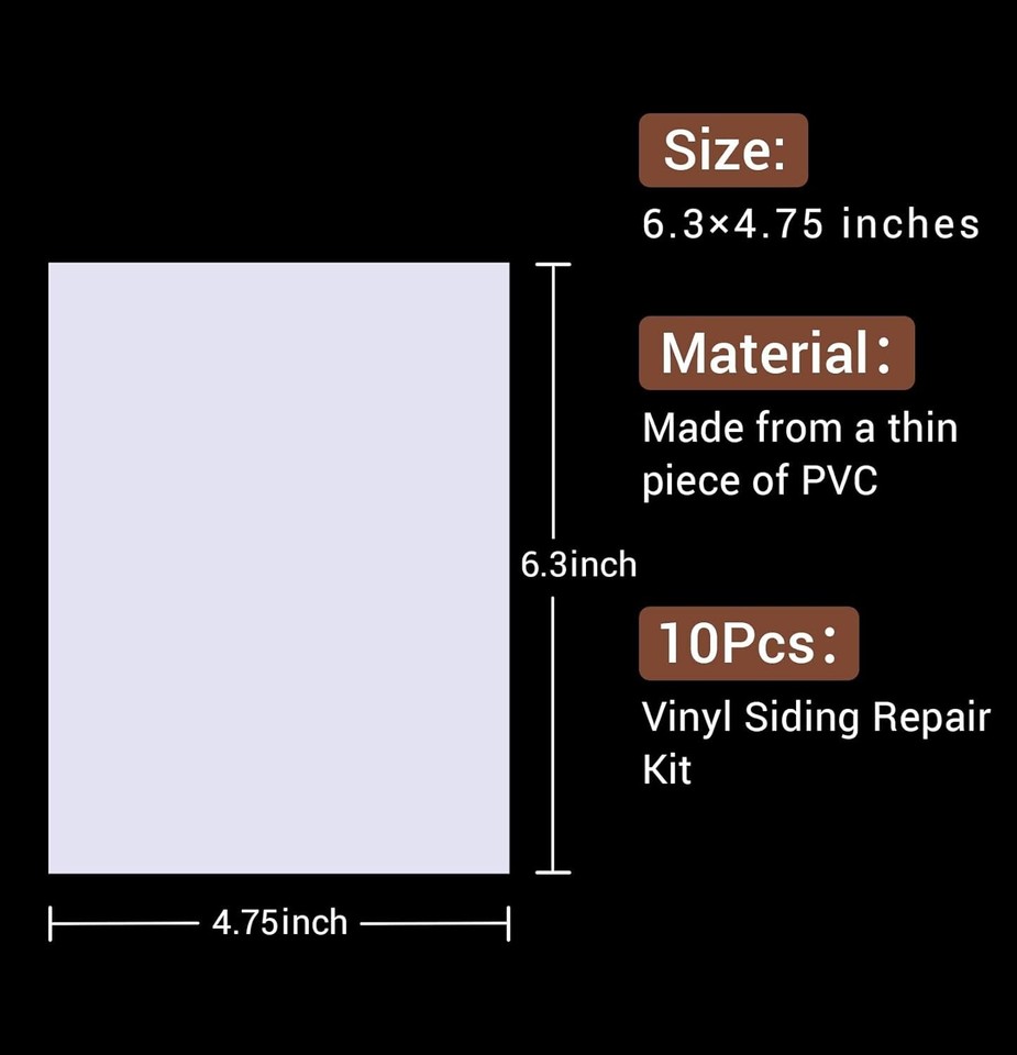 Vinyl Siding Repair Kit,10Pcs Vinyl Siding Patch Self-Adhesive PVC ...