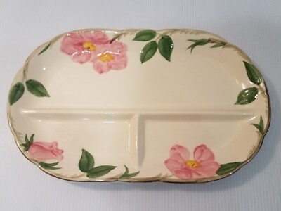 Vtg Franciscan Desert Rose Divided 3 Part Relish Dish Tray USA ...