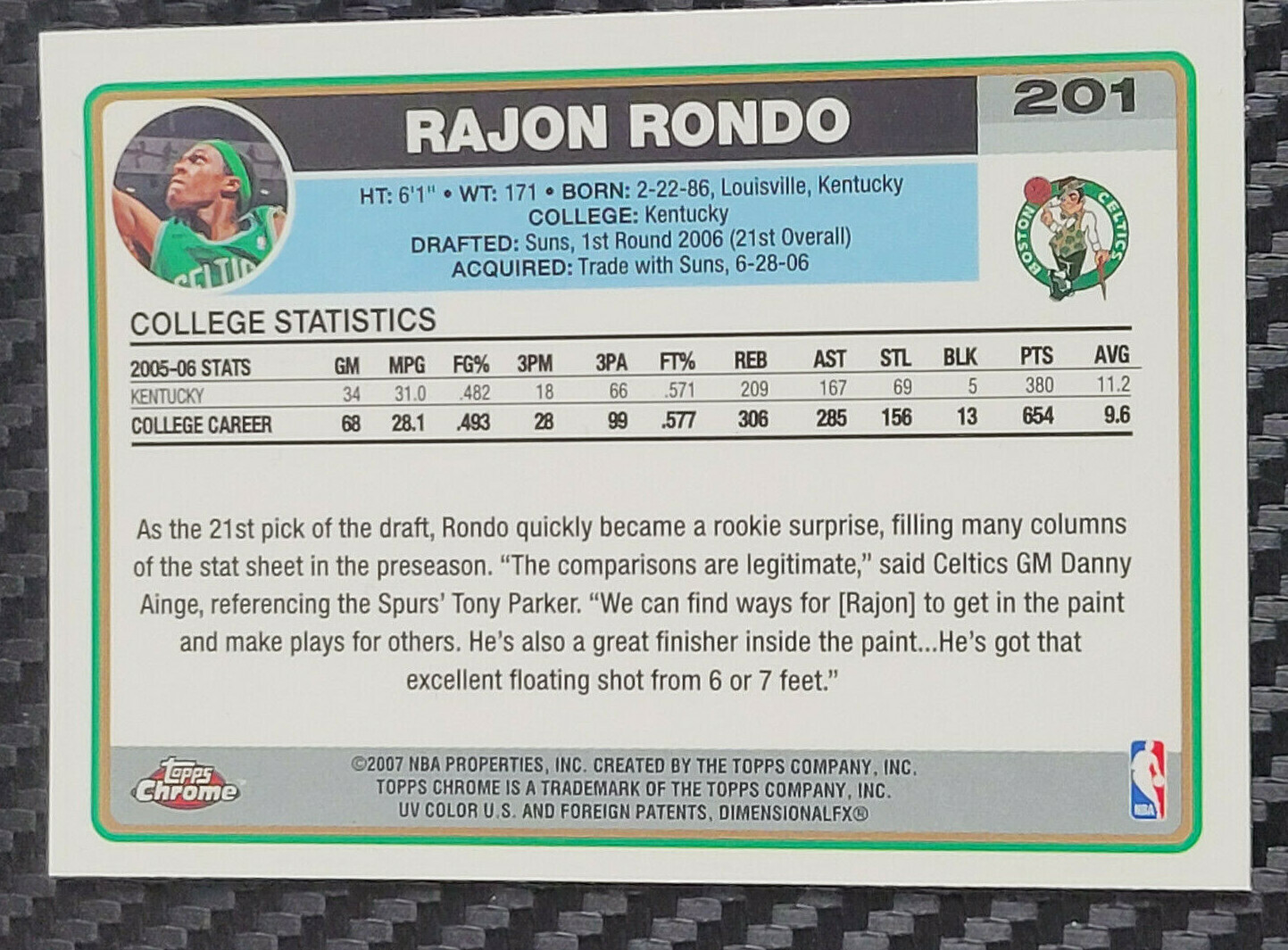 2006-07 TOPPS CHROME RAJON RONDO - ROOKIE CARD HOT INVESTMENT! | eBay