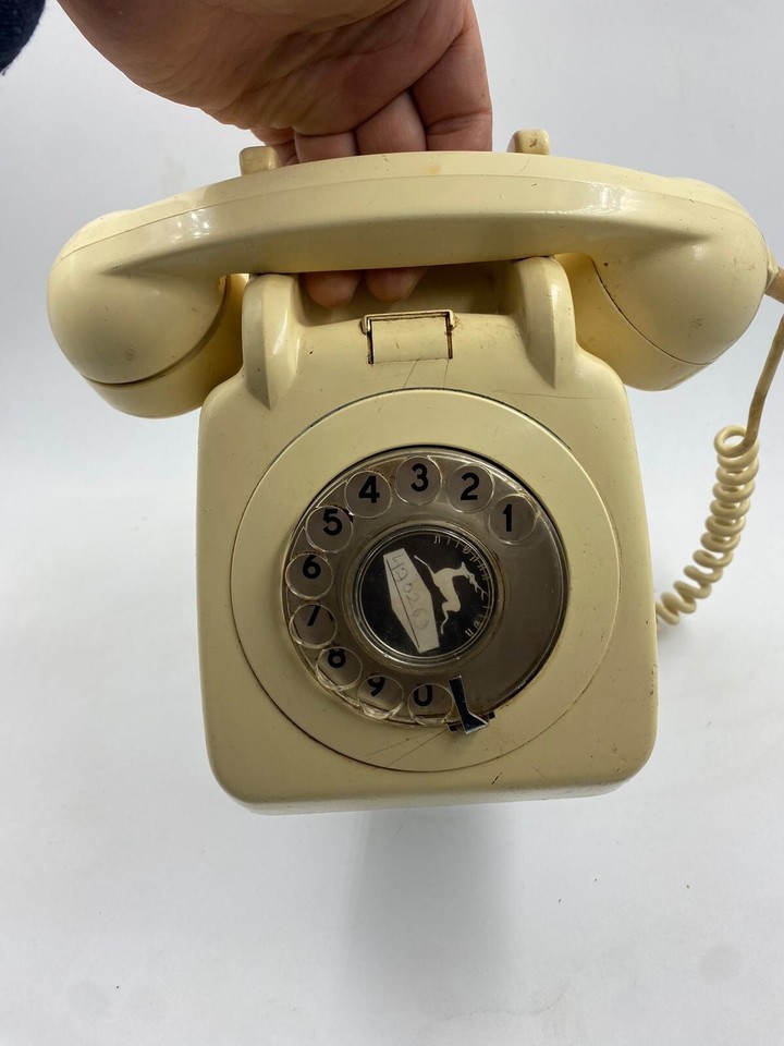 Vintage Original Cream Rotary Dial Telephone Retro Prop Home Telephone ...