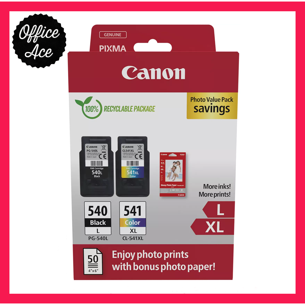 Canon Original PG 540L & CL 541XL High Yield Value Pack - for Pixma ...