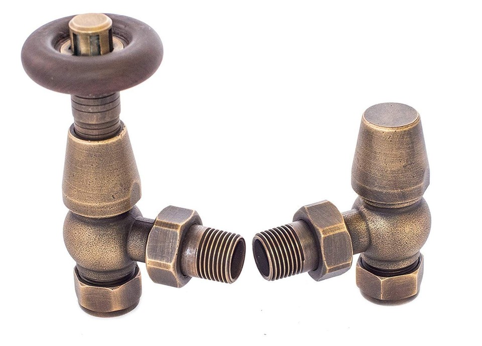 Thermostatic Chelsea Traditional Angled Radiator Valve TRV 1/2"x15mm ...