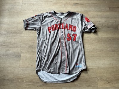 #57 Team Issued Portland Sea Dogs Gray Road Jersey Red Sox | eBay
