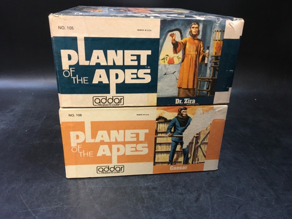 VTG (2) Dr. Zira & Caesar Planet of the Apes Plastic Model Kits Addar ...